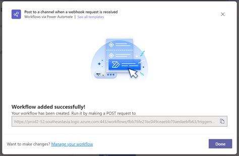 how to create webhook url with workflows app