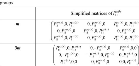The Matrices Of Single Spin Tensor αβγ 11 P In Selected Point Download Table