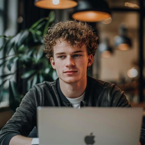Premium Photo Young Man Working On Laptop Computer