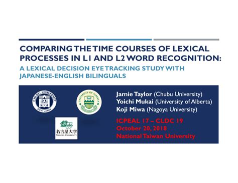 Pdf Comparing The Time Courses Of Lexical Processes In L1 And L2 Word Recognition A Lexical