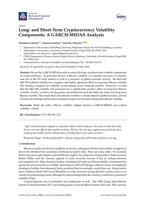 Pdf Long And Short Term Cryptocurrency Volatility Components A Garch Midas Analysis