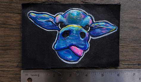 Hand Painted Patches Small Painting On Canvas Raw Etsy