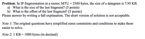 Solved Problem In Ip Fragmentation At A Router Mtu 2500