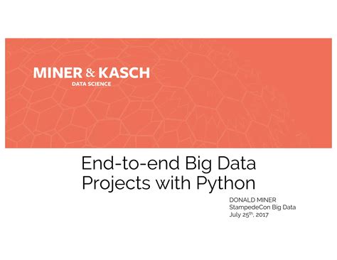 End To End Big Data Projects With Python Stampedecon Big Data Conference 2017 Pdf