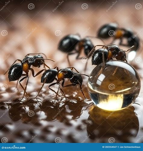 Hardworking Ants Work As A Team To Lift A Green Arrow Cartoon Vector