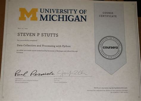 Steven Stutts On Linkedin Python Coursera