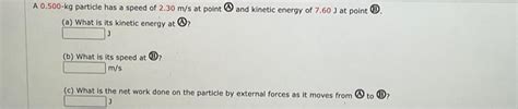 Solved Kg Particle Has A Speed Of M S At Point Chegg Com