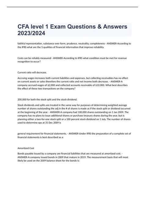 Cfa Level 1 Exam Questions And Answers 2023 2024 Cfa Level 1 Stuvia Us