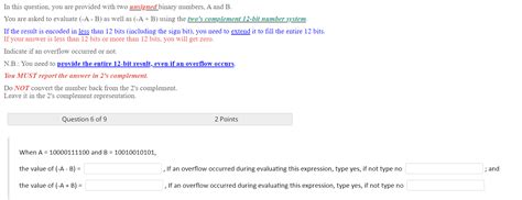 Solved In This Question You Are Provided With Two Unsigned