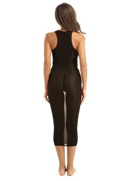 Sexy Womens See Through Sheer Body Stocking Lingerie Midi Dress Bodycon Babydoll EBay