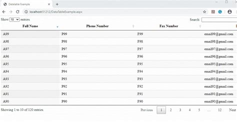 Server Side Pagination In Datatablejs