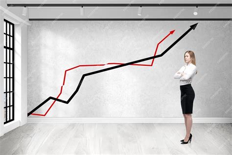 Premium Photo Woman In Empty Room With Graphs