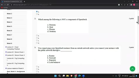 Nptel Iot Week 9 Assignment 9 Answers 2023 Youtube