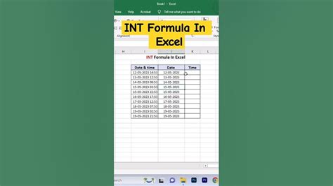 Int Formula In Excel Excel Advanceexcel Shorts Viralvideo Viralshorts Exceltips Tricks