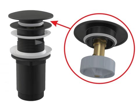 Alcaplast A392BLACK Click-clack mosdó leeresztő túlfolyóval, fekete ...