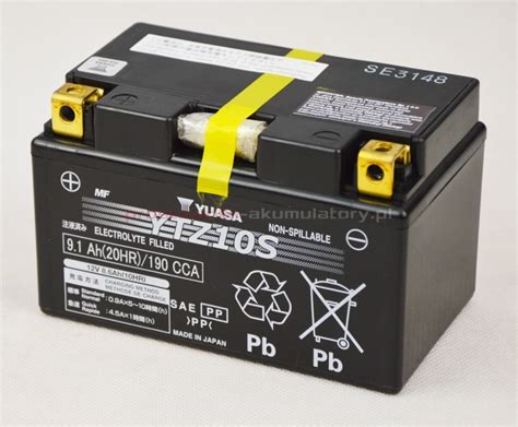 Akumulator motocyklowy Yuasa YTZ10S 9.1Ah 190A - prostowniki-akumulatory.pl