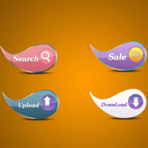 Cute Web Buttons Set Freevectors