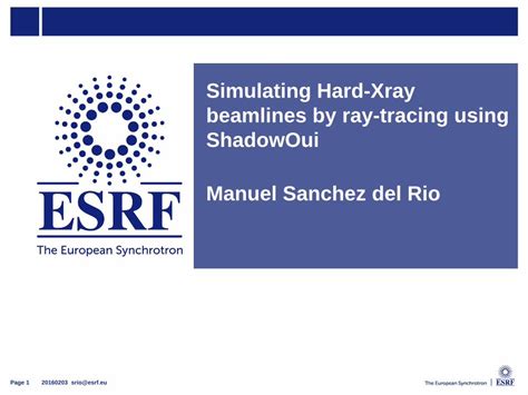 Pdf Simulating Hard Xray Beamlines By Ray Tracing Using