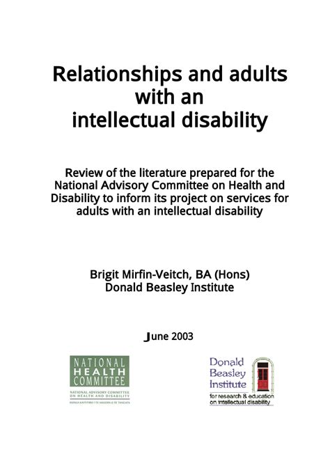 Pdf Interactions And Relationships In Adults With Intellectual Disability