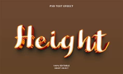 Premium Psd Free Psd Height Text Effect