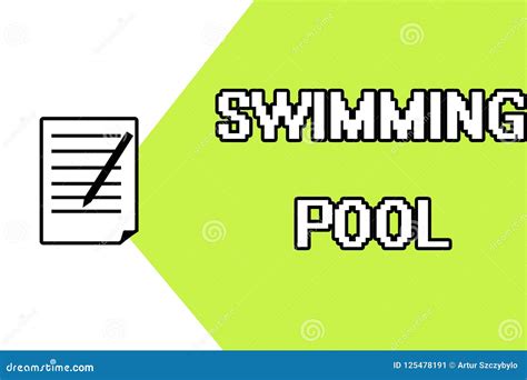 Handwriting Text Writing Swimming Pool Concept Meaning Structure Designed To Hold Water For
