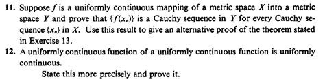 Solved 11 Suppose F Is A Uniformly Continuous Mapping Of A