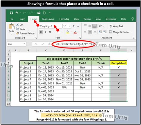 Tom Urtis On Linkedin Showing A Formula That Places A Checkmark In A Cell