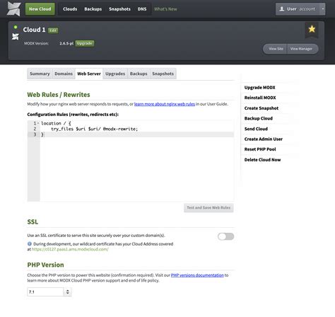 Manage Your Clouds Modx Cloud Support