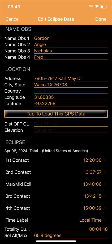 Solar Eclipse Timer App