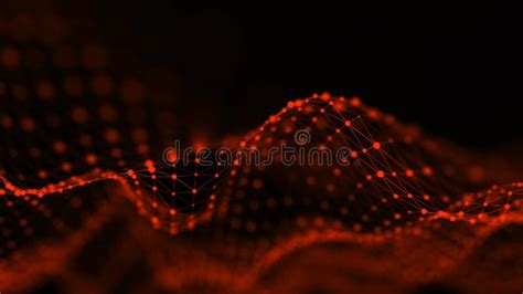 Futuristic Abstract Mesh Wave With The Connection Of Luminous Points