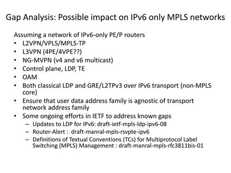 ppt running mpls on an ipv6 only network powerpoint presentation