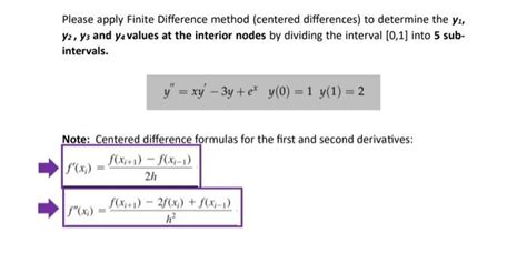 Solved Please Apply Finite Difference Method Centered Chegg