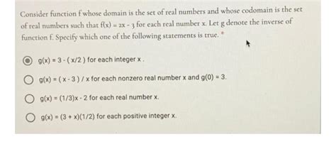 solved consider function f whose domain is the set of real