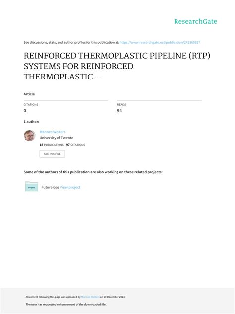 Reinforced Thermoplastic Pipeline Rtp Systems For Pdf Polyethylene Pipe Fluid Conveyance