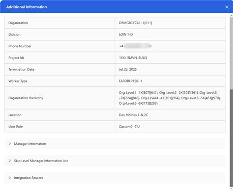 User Digest Notification Additional Information Window