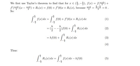 proof of the error bound for the midpoint rule r learnmath