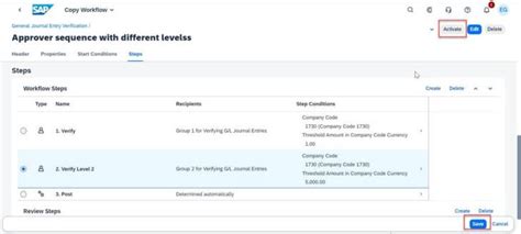 Workflow To Verify General Journal Entries Per Level By Amount