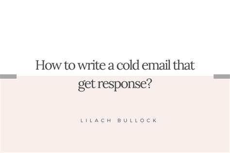 How To Write A Cold Email That Get Response LilachBullock