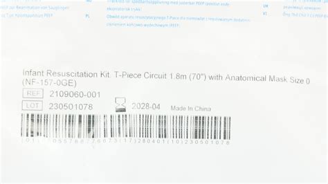 Flexicare 2109060 001 Infant Resuscitation Kit T Piece Circuit 70inch W