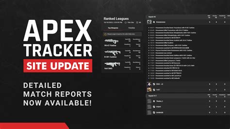 NEW Apex Legends Match Reports Tracker Network
