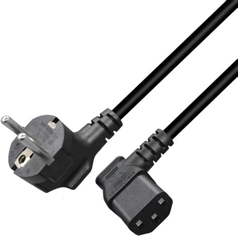 Toptekits Eu Europe Schuko To C13 Cable 3ft 1m 2 Prong European Schuko To Right Angled C13