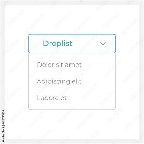 activated droplist ui element template editable isolated vector