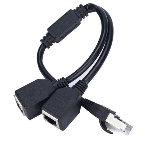 Ethernet Network Rj45 Plug Splitter Adapter 1 Rj 45 Male To 2 Female