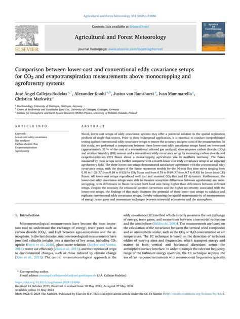 Pdf Comparison Between Lower Cost And Conventional Eddy Covariance