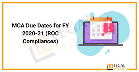 MCA Due Dates For FY 2020 21 ROC Compliances Legal Window