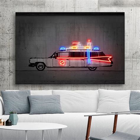 Ghostbusters 아트 프린트 자동차 네온 포스터 그래피티 팝 스트리트 아트 벽 그림 북유럽 모던 홈 데코 프레임리스그림 And 서예 Aliexpress