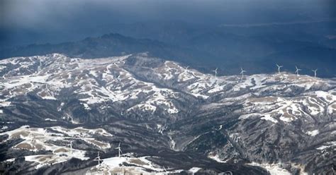 눈 덮인 대관령 풍력발전소