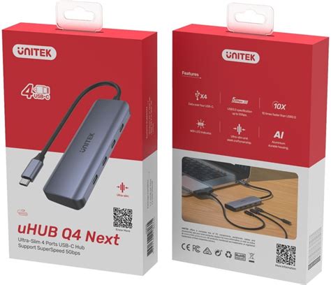 Unitek H K Uhub Q Next Port Usb Gbps Type C Space Gray Portable Hub Wootware