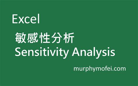 【excel】敏感性分析 Sensitivity Analysis 財務、商業分析教學 墨菲莫非
