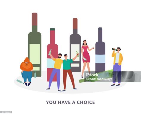 나쁜 습관과 알코올 중독을 가진 술에 취한 사람들 벡터 일러스트레이션 숙취 의학적 상태에 대한 스톡 벡터 아트 및 기타 이미지